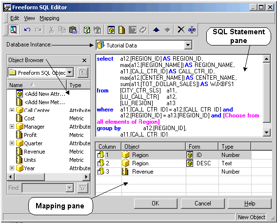 Customize Your Sql Statements Freeform Sql
