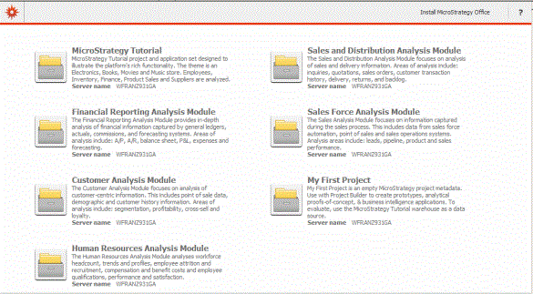 MicroStrategy projects