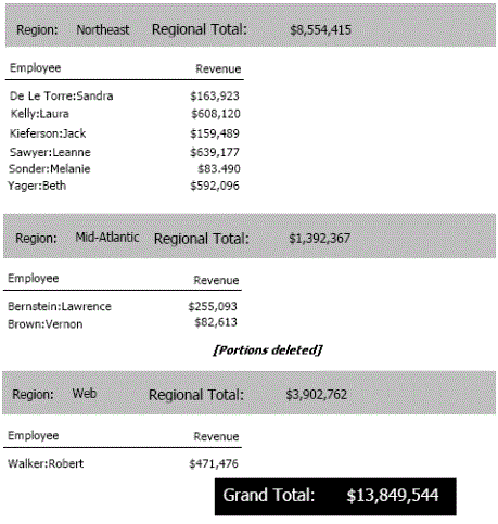 Metric calculation in document sections