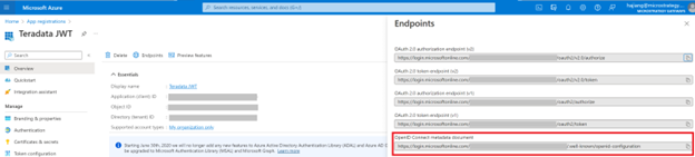 Integrate Strategy with Teradata for Single Sign-On Using Azure OIDC