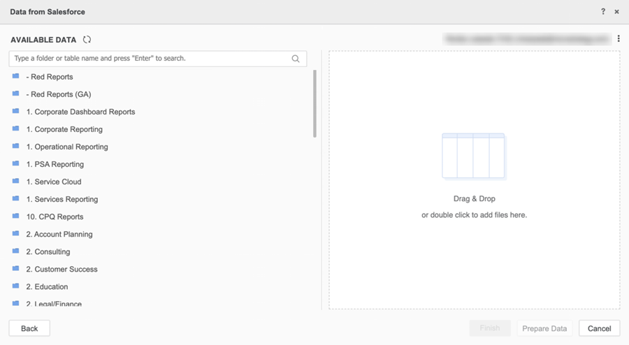 Importar dados de um relatório Salesforce