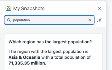 Sort and Search Snapshots