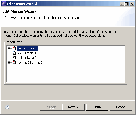 Edit HTML Menus Wizard (Add)