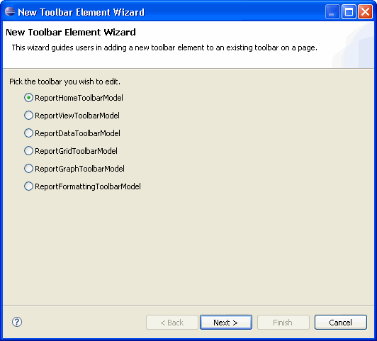 New Toolbar Element Wizard