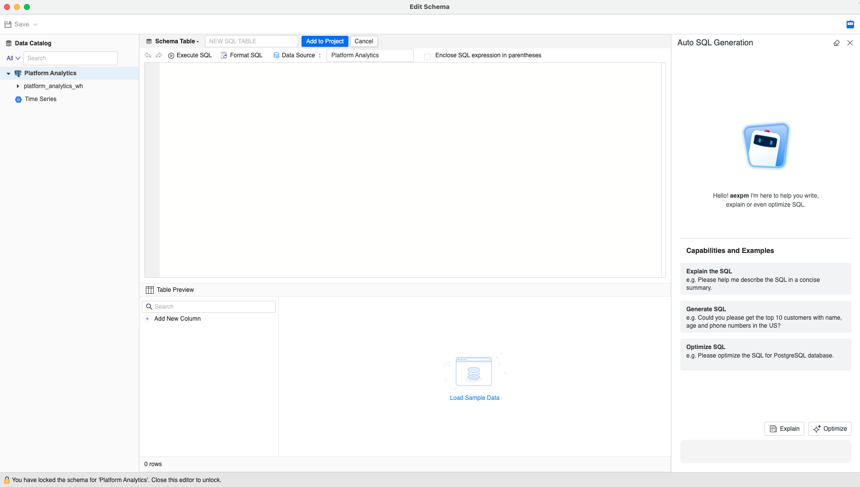 Utilizar Auto SQL para crear tablas de SQL definido por el usuario