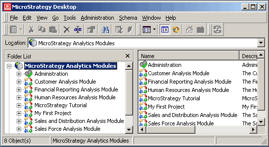 Project Order in MicroStrategy Developer and Web
