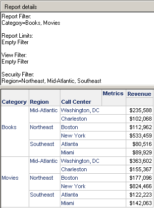 Configuring the Content of the Filter Details