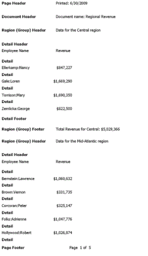 Understanding and working with document sections