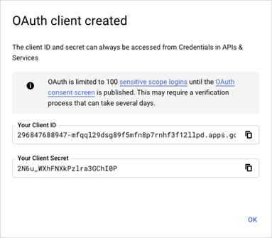 Retrieve the Client ID and Secret and Authorize the Redirect URL
