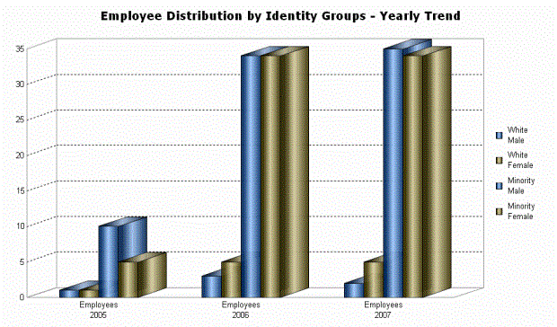 Employee Distribution by Identity Groups - Yearly Trend