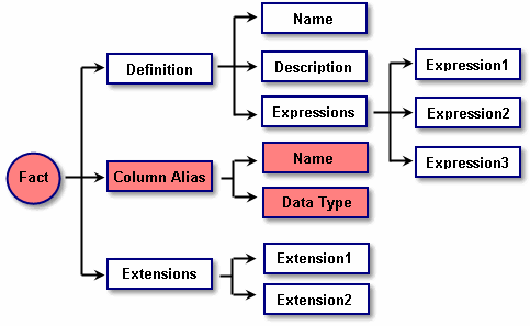 Fact column names and data types: Column aliases