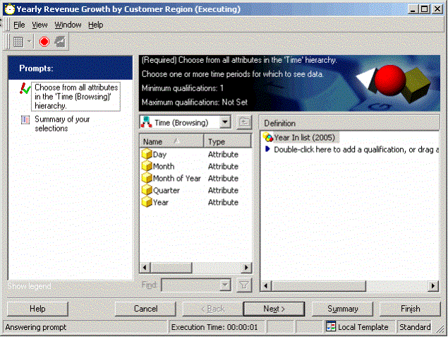 Answering a prompt by defining a filter based on an attribute